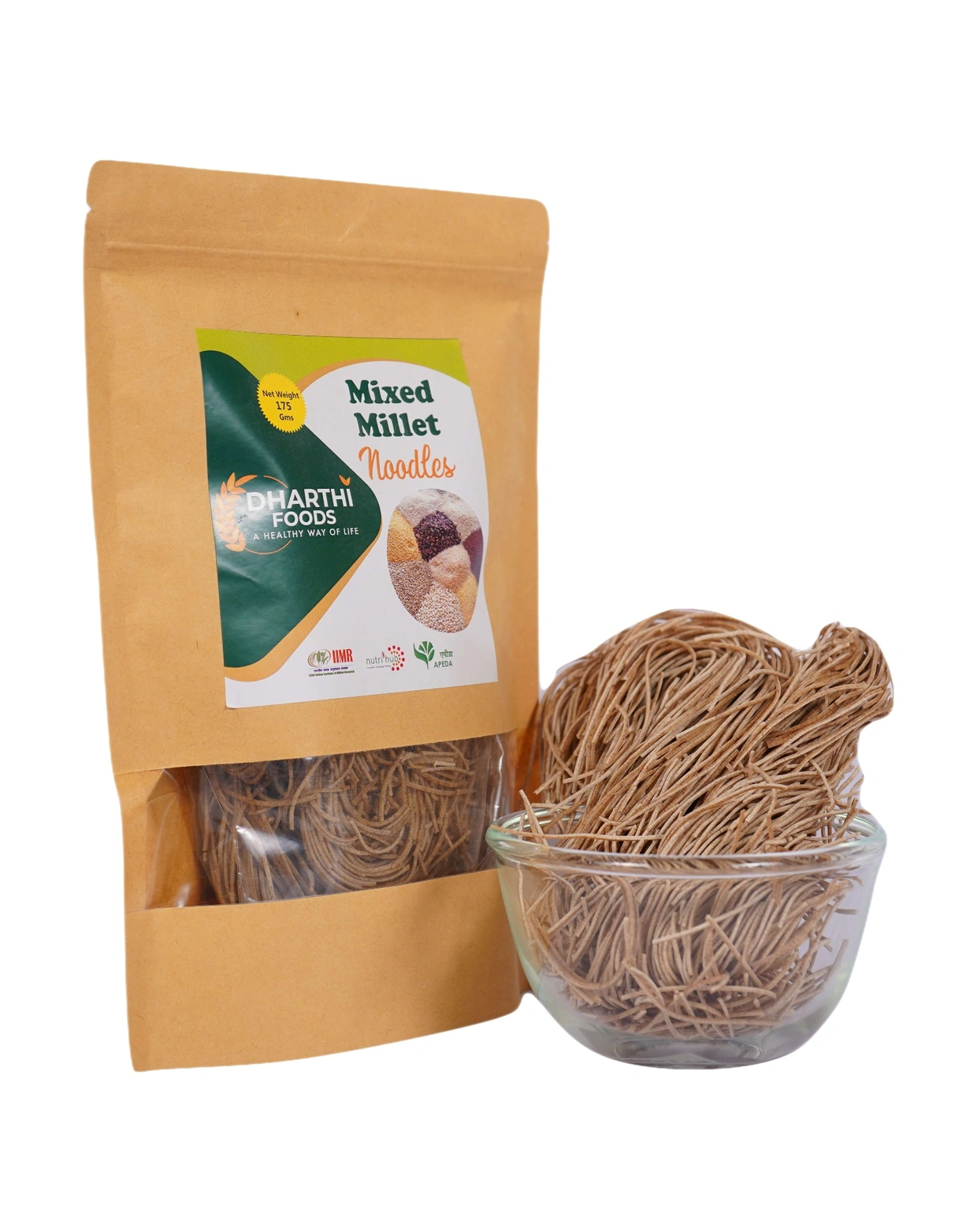 Mixed Millet Noodles 175g - DHARTHI FOODS